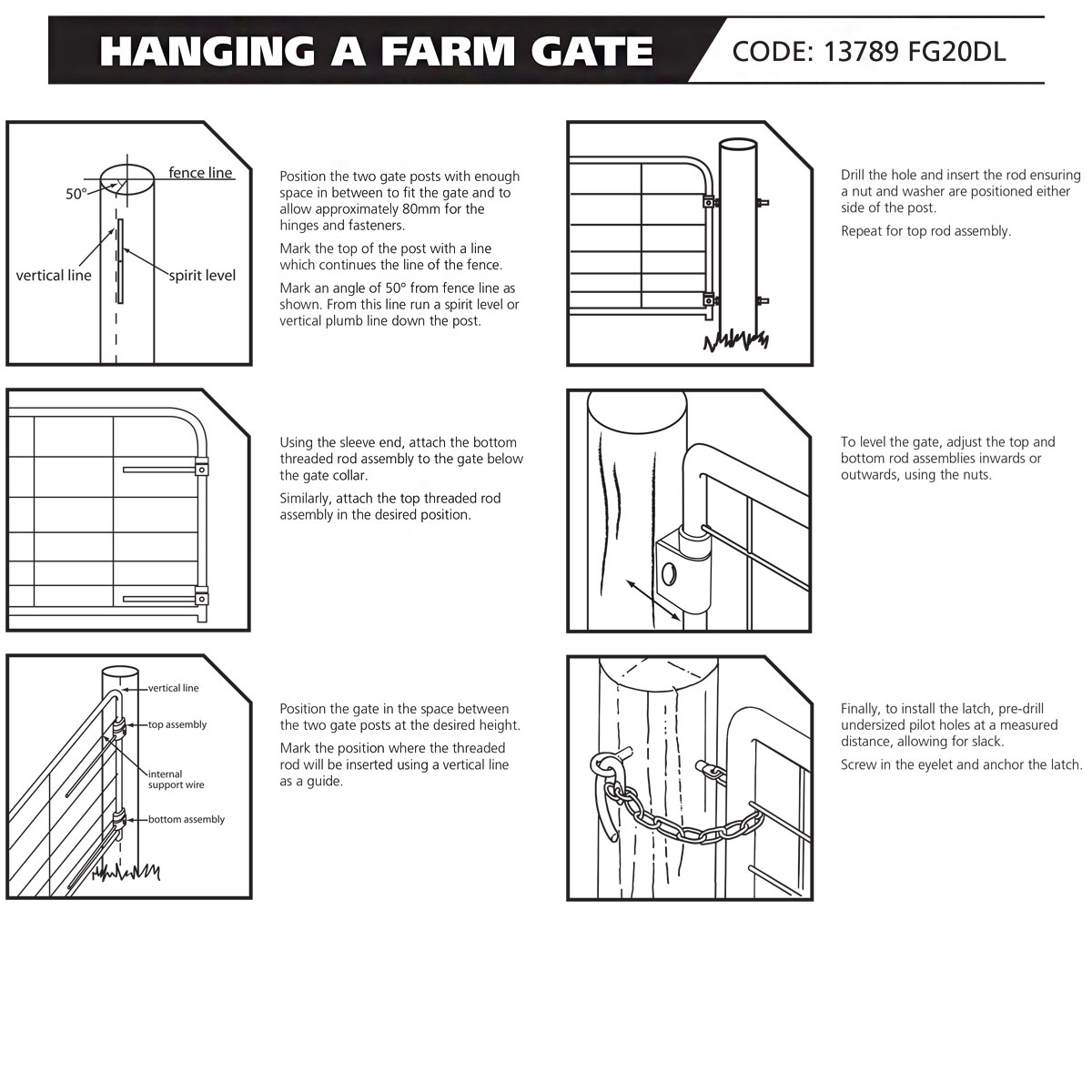 Gates & Fittings: FG20 Drop Latch