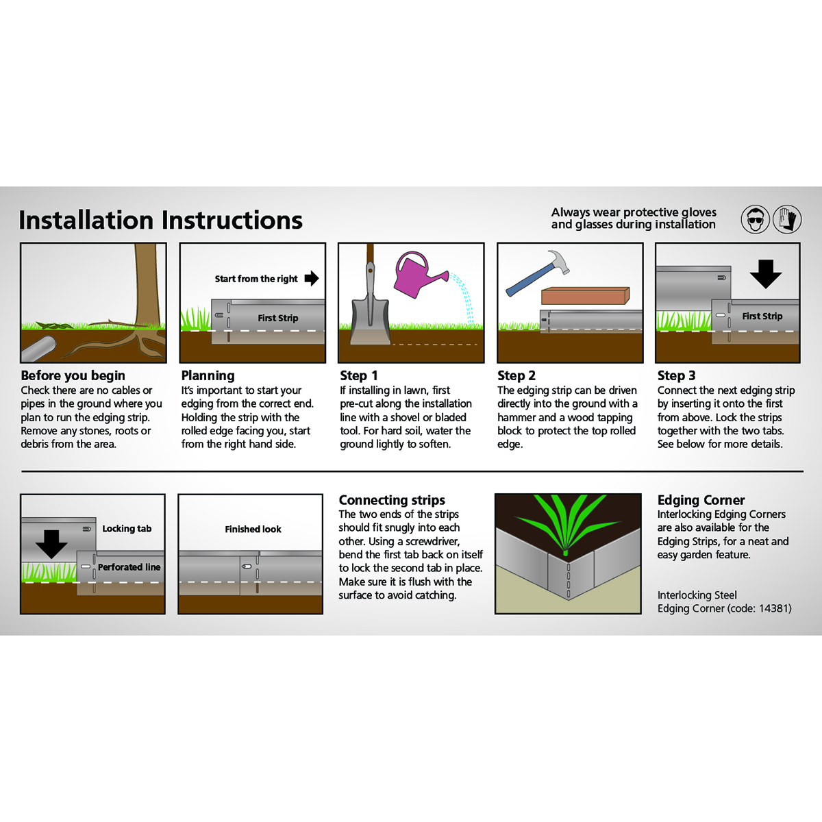 Edging Panels: Interlocking Steel Edging Strip